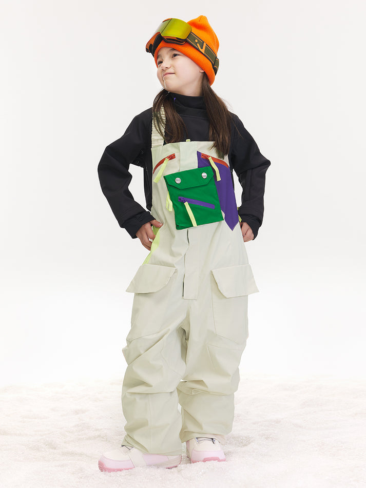 Vector Kids' Ski & Snowboard Bibs Snowpark Pants Denimshell Detachable ...